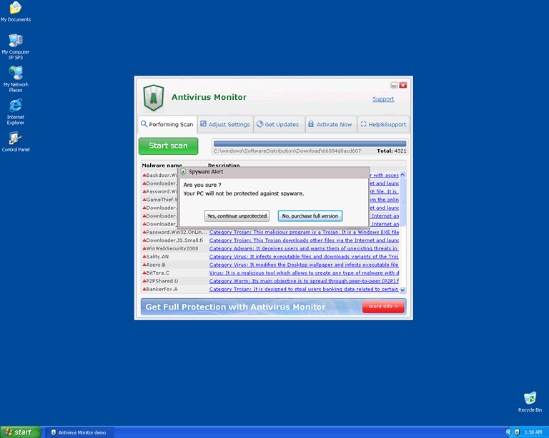 Antivirus Monitor Removal Report
