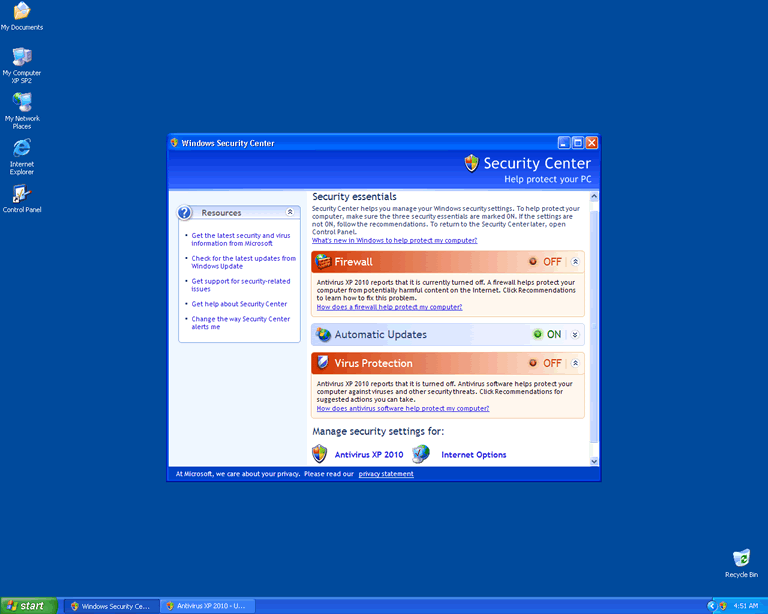 Antivirus XP 2010 Removal Report