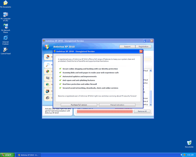Antivirus XP 2010 Removal Report