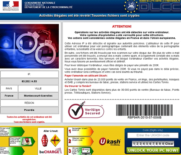 'Division de Lutte Contre la Cybercriminalité' Virus (Ransomware ...