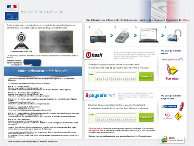 France Ministère de l’Intérieur Virus (Ransomware) Removal Report