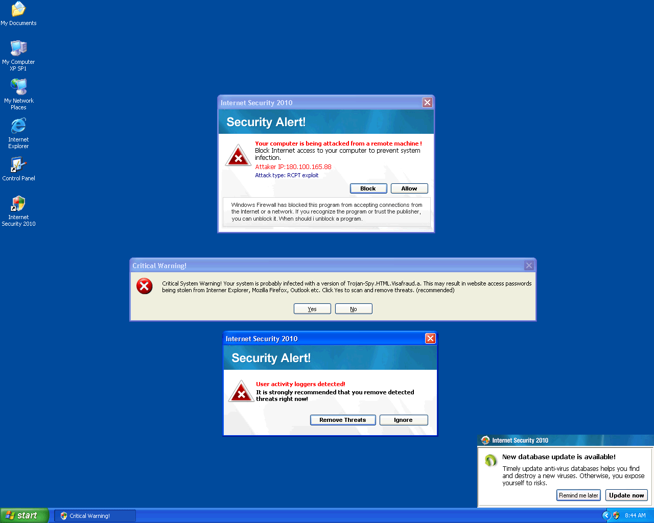 Internet Security 2010 Removal Report