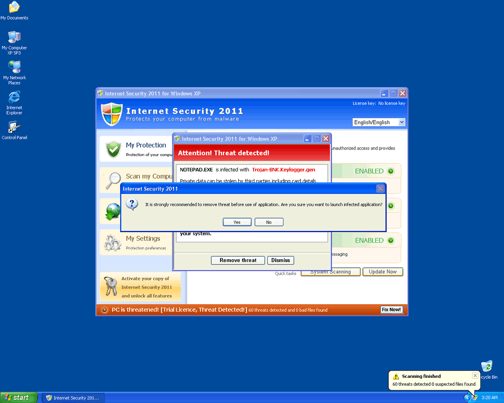 Internet Security 2011 Removal Report