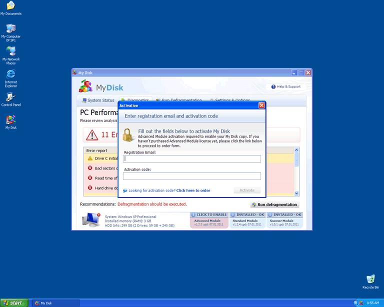 MyDisk Removal Report