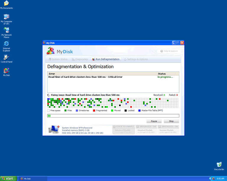 MyDisk Removal Report