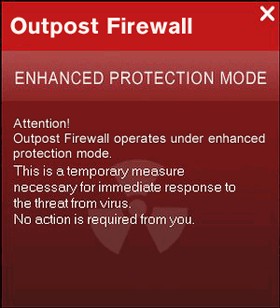 Outpost Firewall Enhanced Protection Mode Removal Report