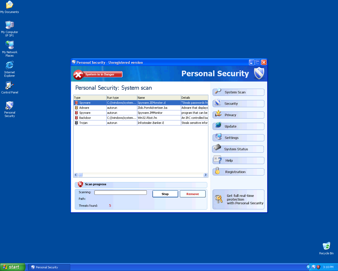 Personal Security Removal Report