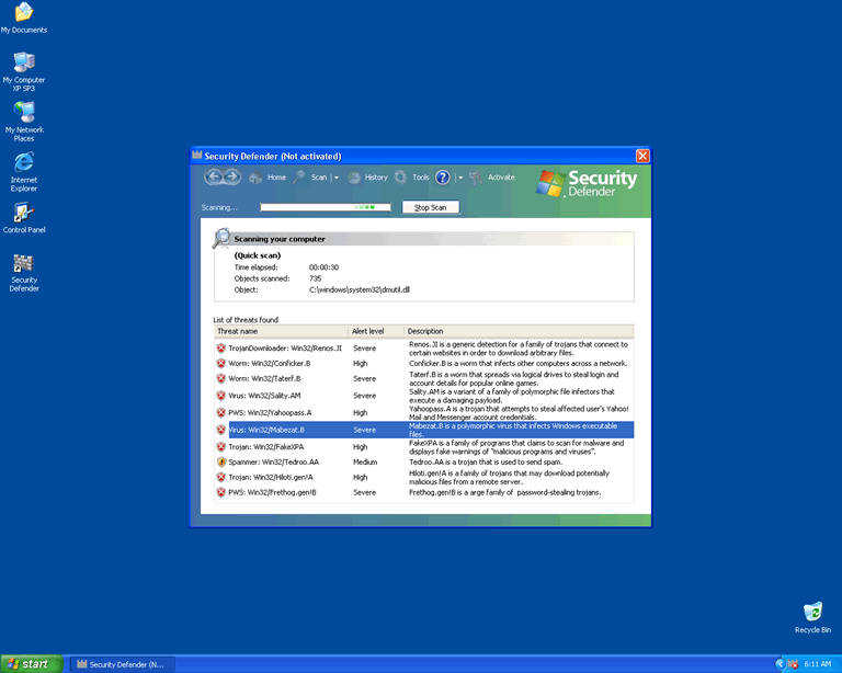 Security Defender Removal Report