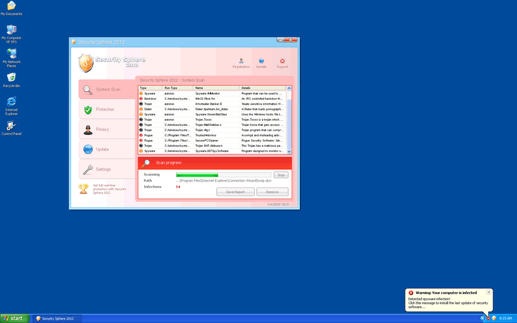 Security Sphere 2012 Removal Report