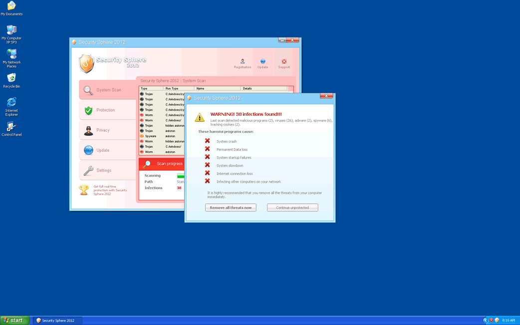 Security Sphere 2012 Removal Report