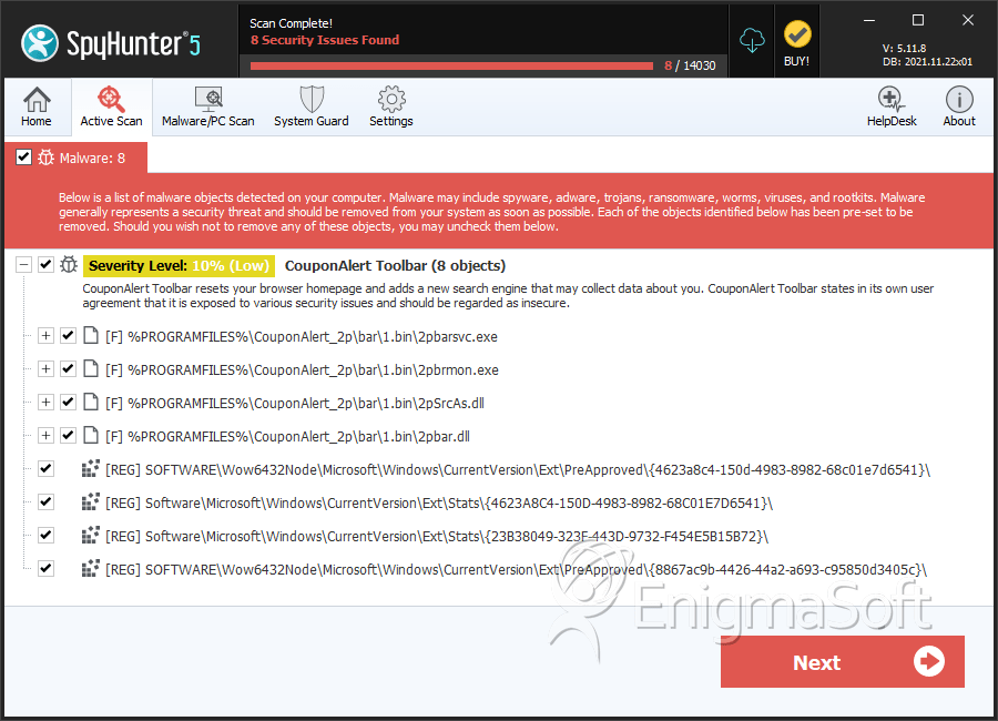 Coupon Alert Toolbar Removal Report