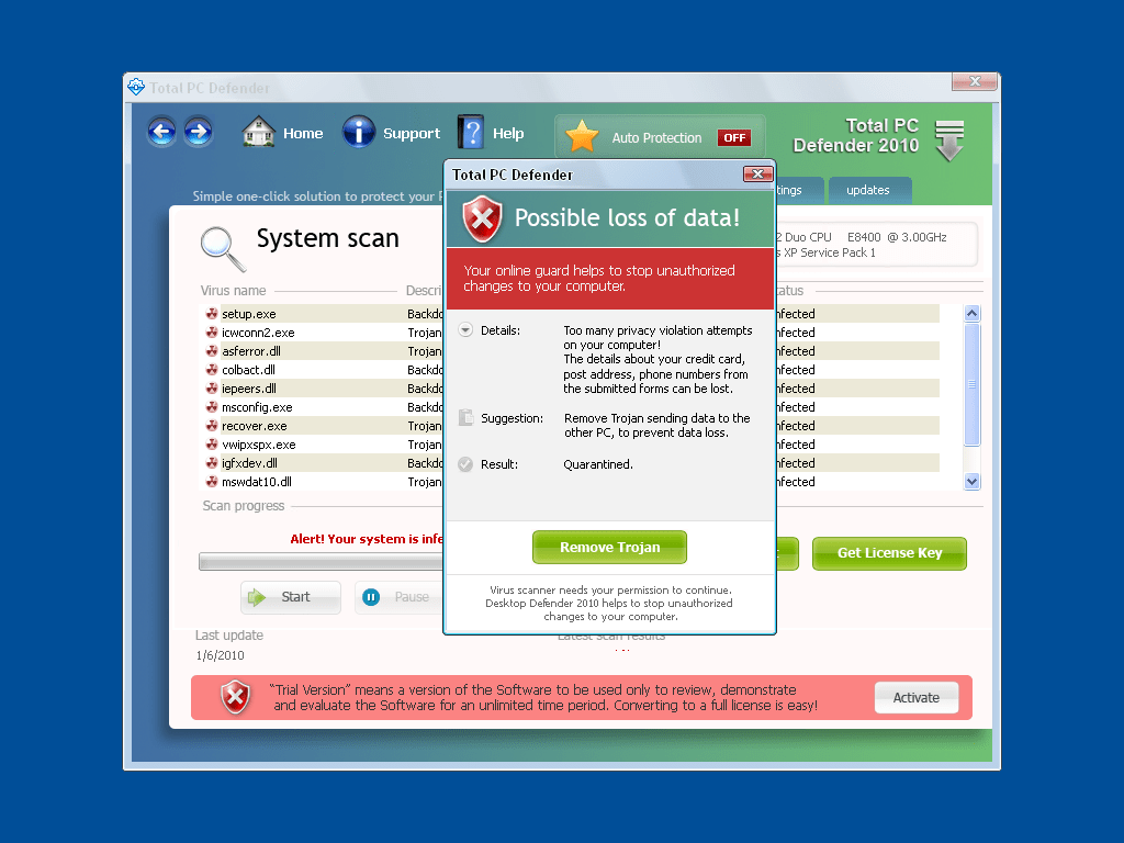 Total PC Defender 2010 Removal Report