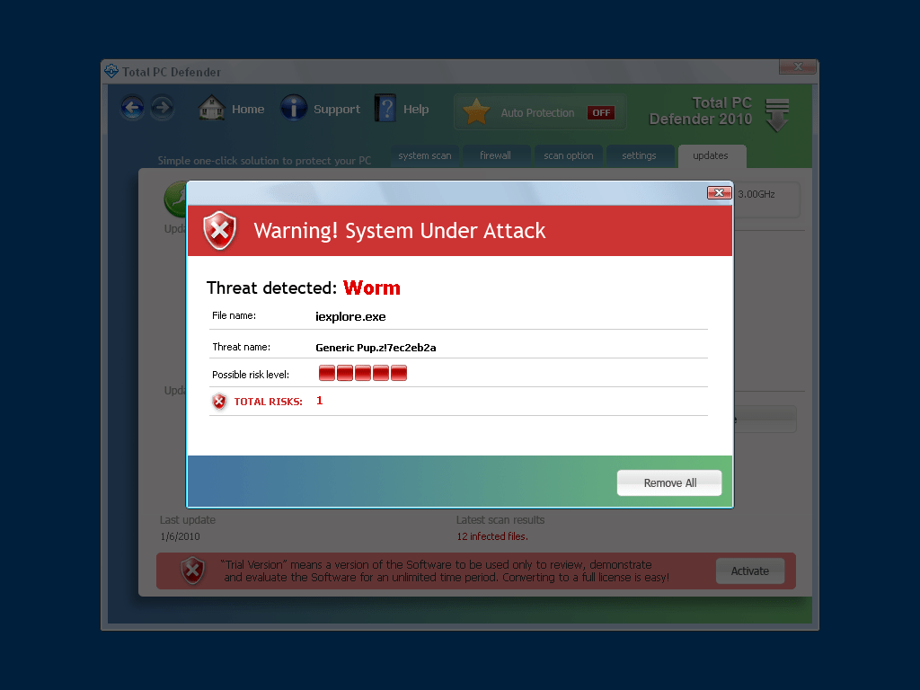 Total PC Defender 2010 Removal Report
