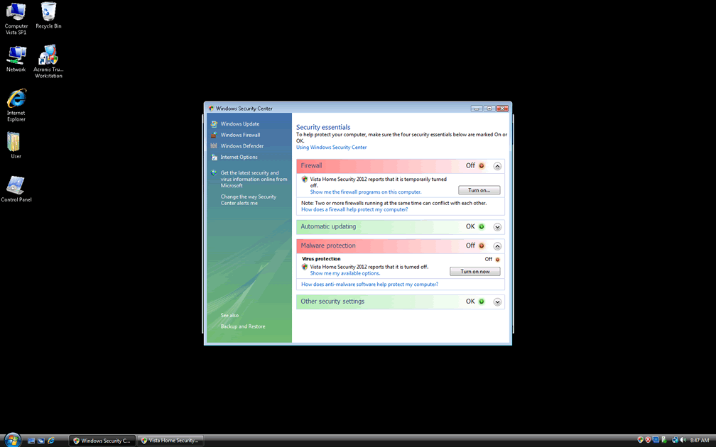 Vista Home Security 2012 Removal Report