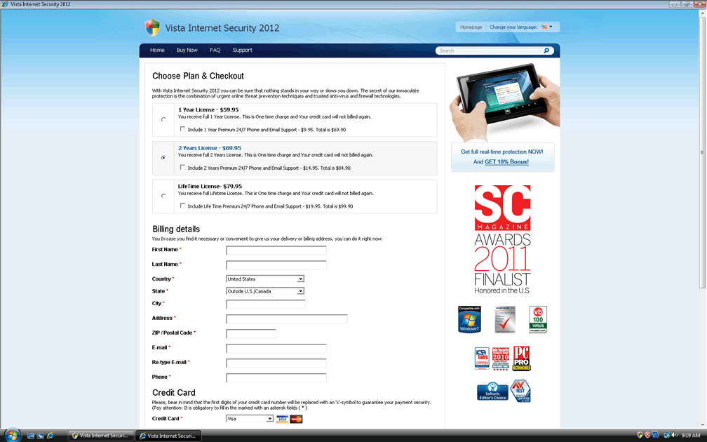 Vista Internet Security 2012 Removal Report