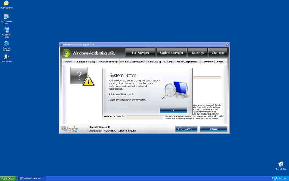 Windows Accelerating Utility Removal Report