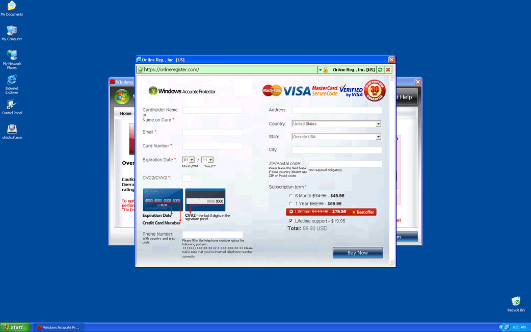 Windows Accurate Protector Removal Report