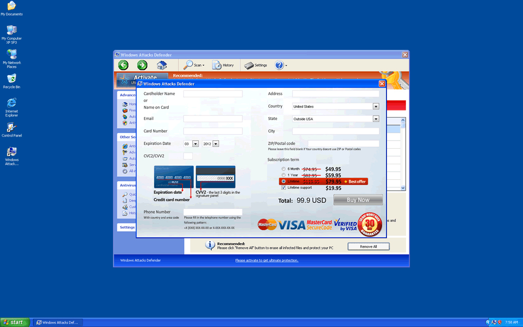 Windows Attacks Defender Removal Report