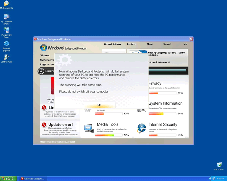 Windows Background Protector Removal Report