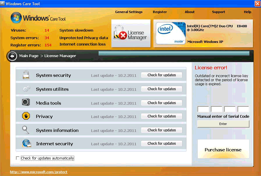 Windows Care Tool Removal Report