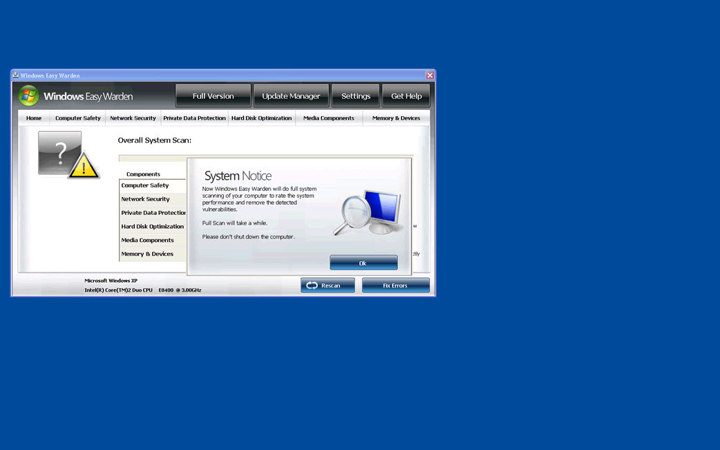 Windows Easy Warden Removal Report