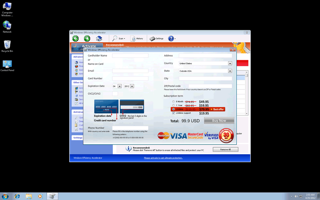 Windows Efficiency Accelerator Removal Report