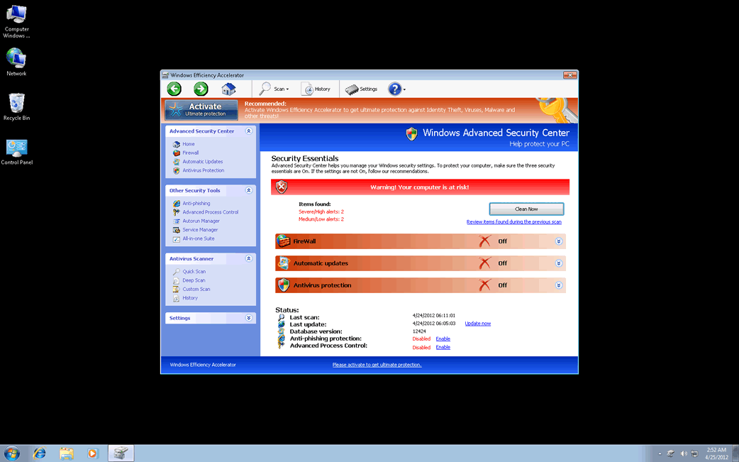 Windows Efficiency Accelerator Removal Report