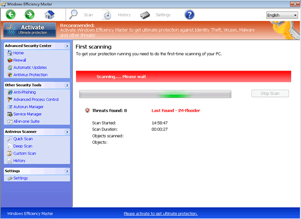 Windows Efficiency Master Removal Report