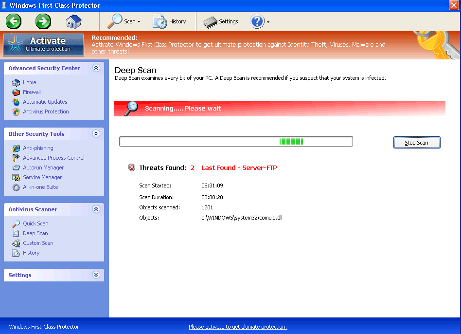 Windows First-Class Protector Removal Report