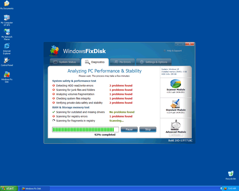 Windows Fix Disk Removal Report