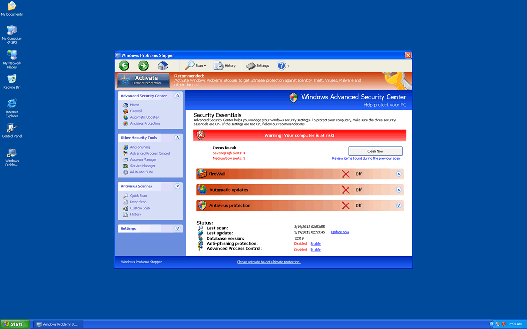 Windows Problems Stopper Removal Report
