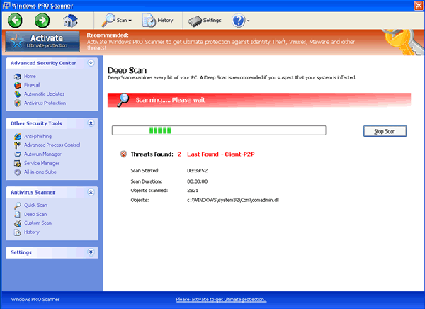 Windows PRO Scanner Removal Report