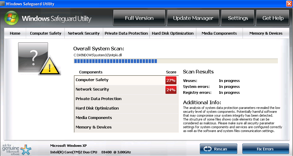 Windows Safeguard Utility Removal Report