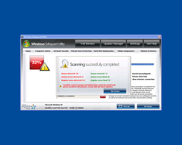 Windows Safeguard Utility Removal Report