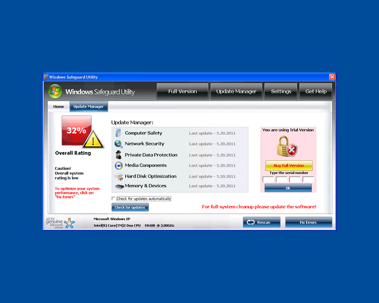 Windows Safeguard Utility Removal Report