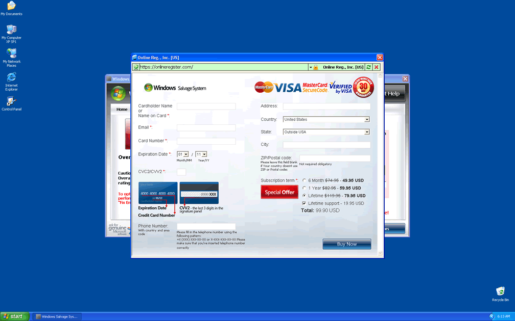 Windows Salvage System Removal Report