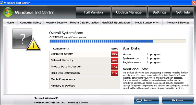 Windows Test Master Removal Report