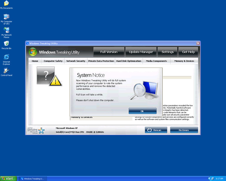 Windows Tweaking Utility Removal Report