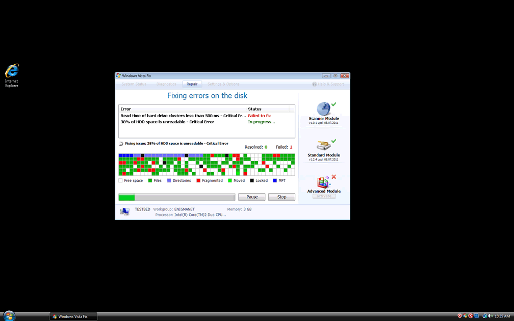 Windows Vista Fix Removal Report