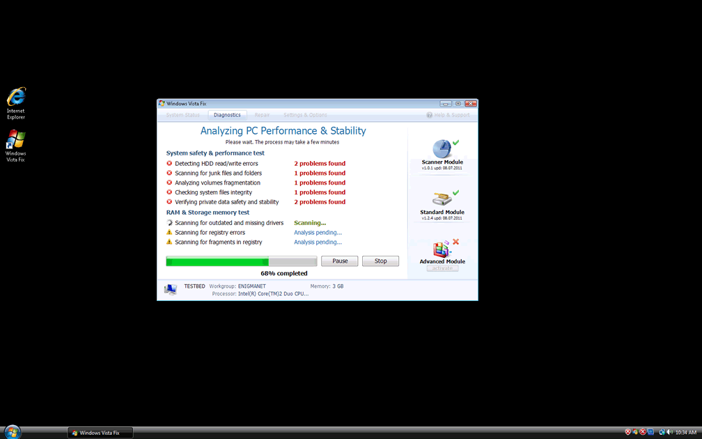Windows Vista Fix Removal Report