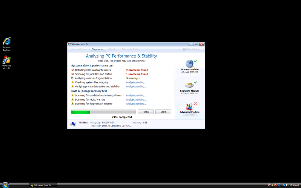 Windows Vista Fix Removal Report