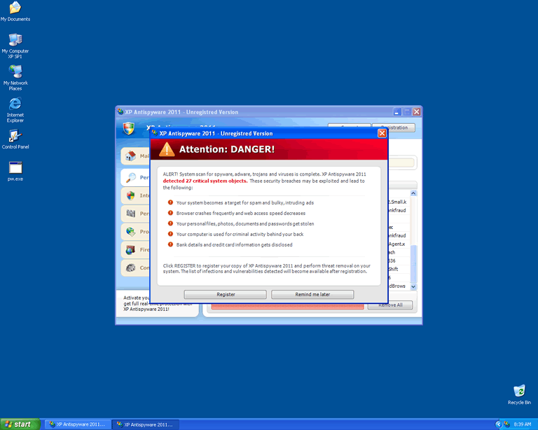 XP Antispyware 2011 Removal Report