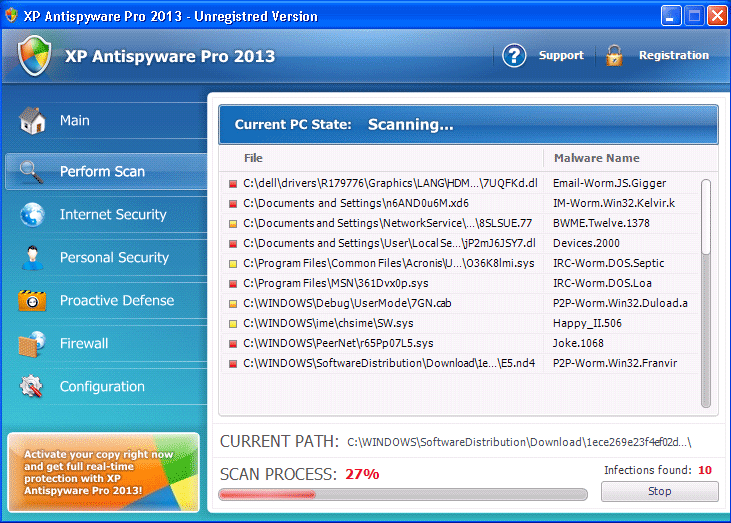 XP Antispyware Pro 2013 Removal Report