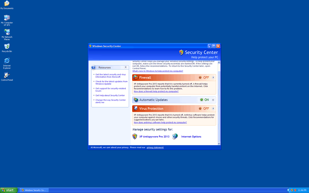 XP Antispyware Pro 2013 Removal Report