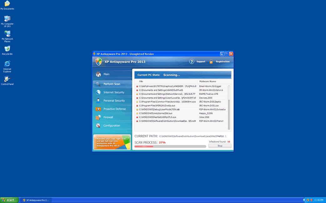 XP Antispyware Pro 2013 Removal Report