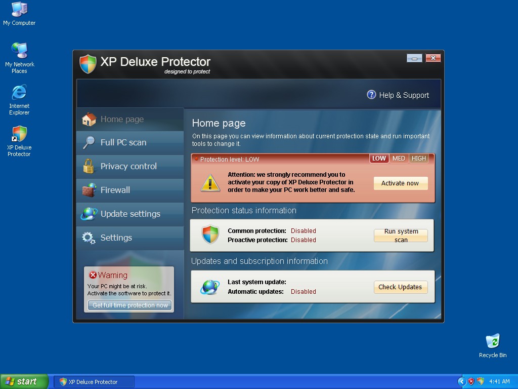 XP Deluxe Protector Removal Report