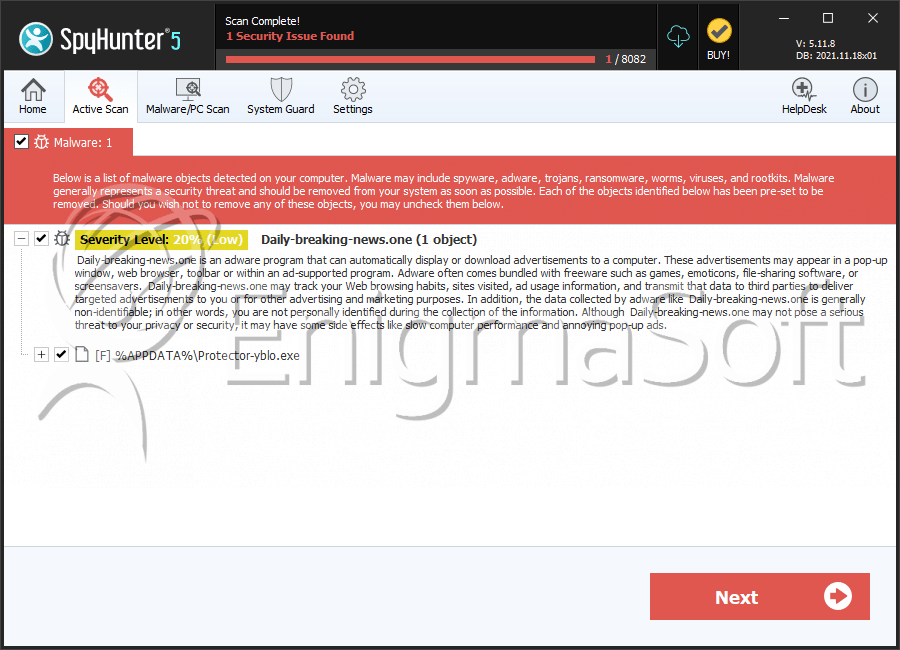 Windows First-Class Protector Removal Report