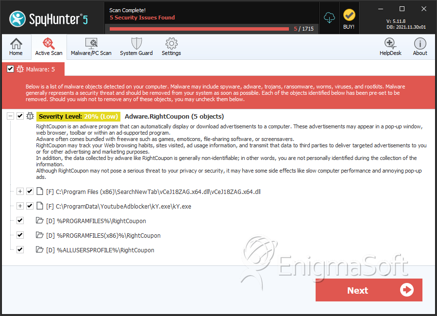 Right Coupon Removal Report