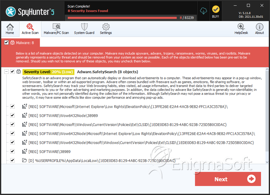 SafetySearch Removal Report