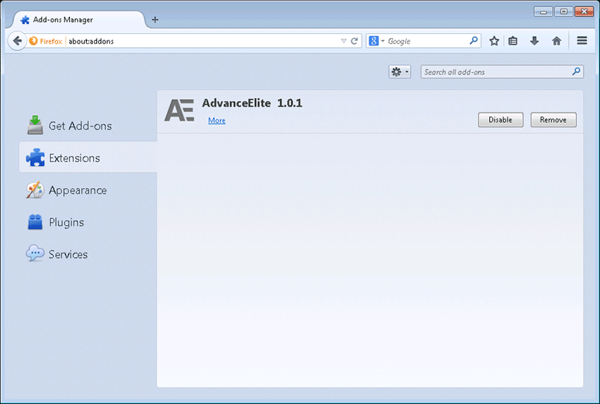 AdvanceElite Removal Report